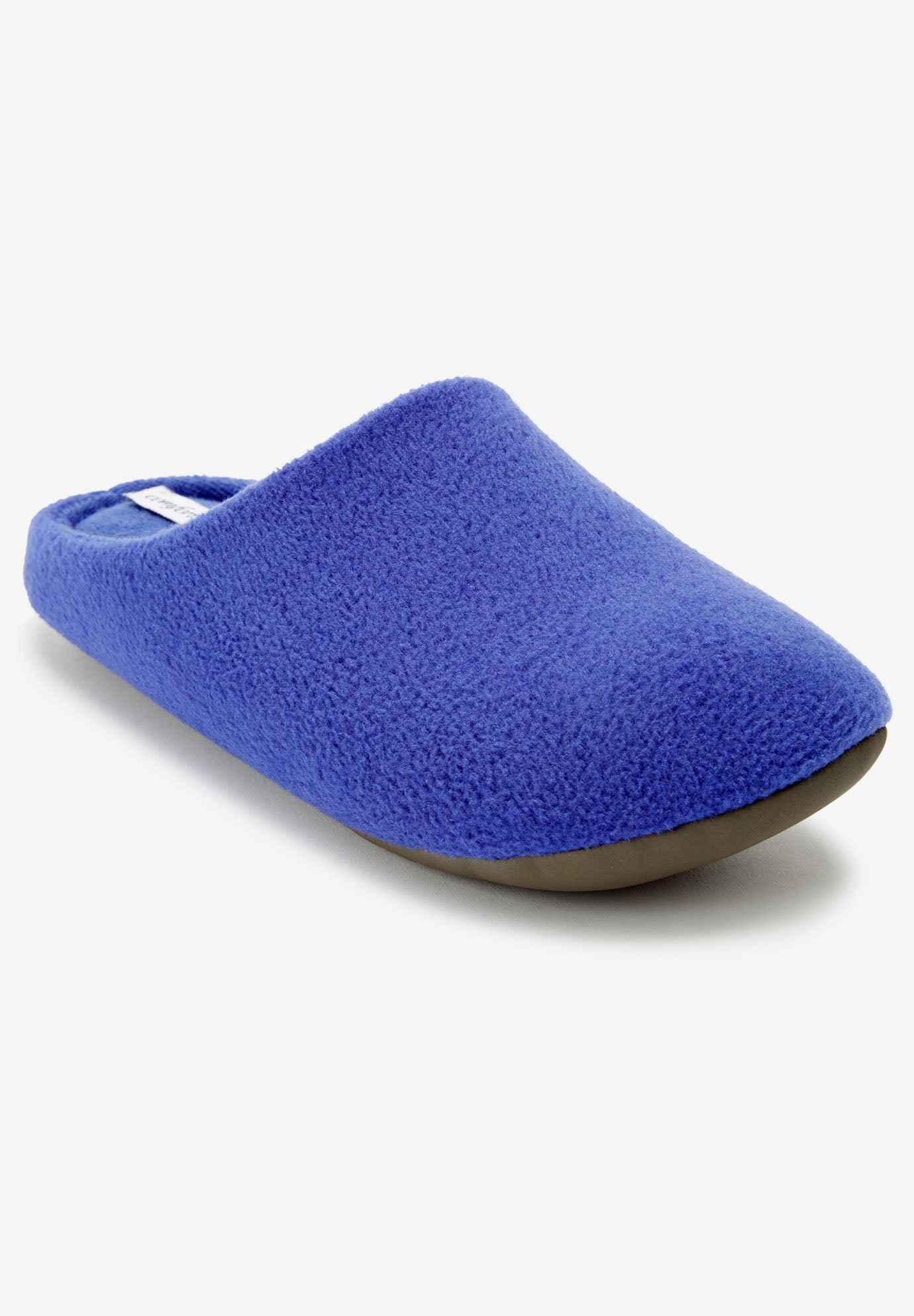 Fleece Carita Clog Slippers - Cozy Style, Blue Sapphire | Woman Within