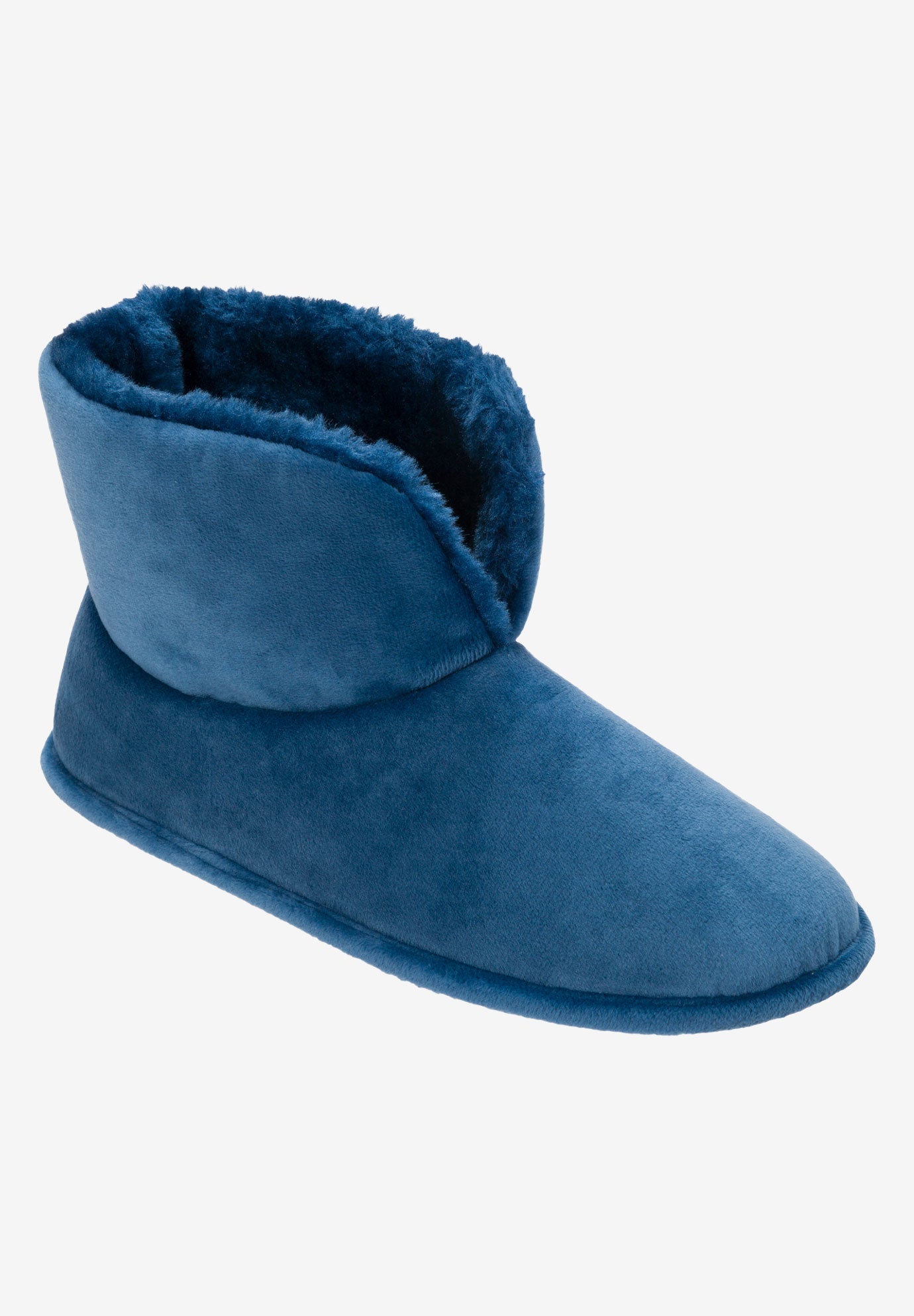 Velour Slipper Bootie with Memory Foam | Woman Within