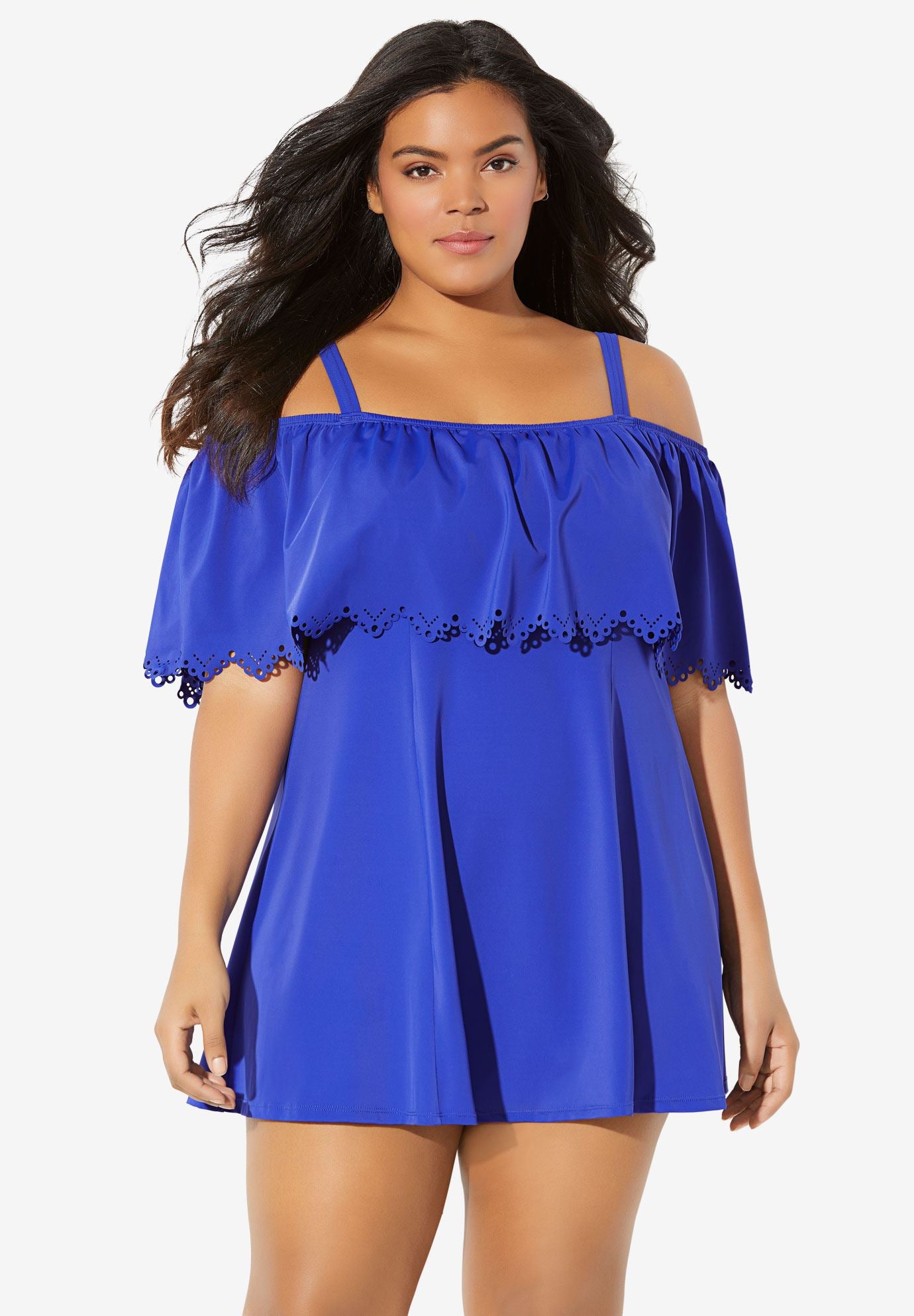 Off The Shoulder Swimdress By Fit 4 U® Plus Size Swim Dresses Woman