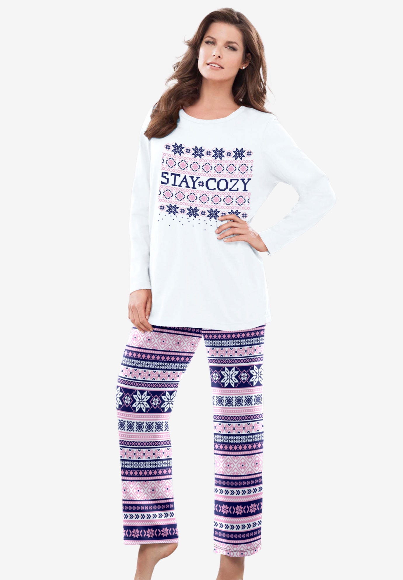Long Sleeve Knit PJ Set | Woman Within