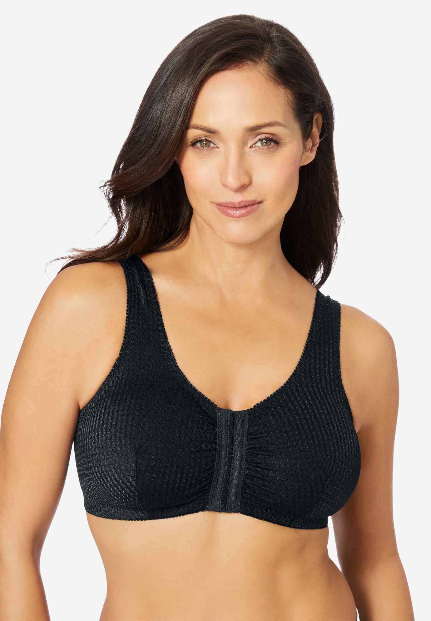 Front Hook Wireless Leisure Bra By Leading Lady® Plus Size Front