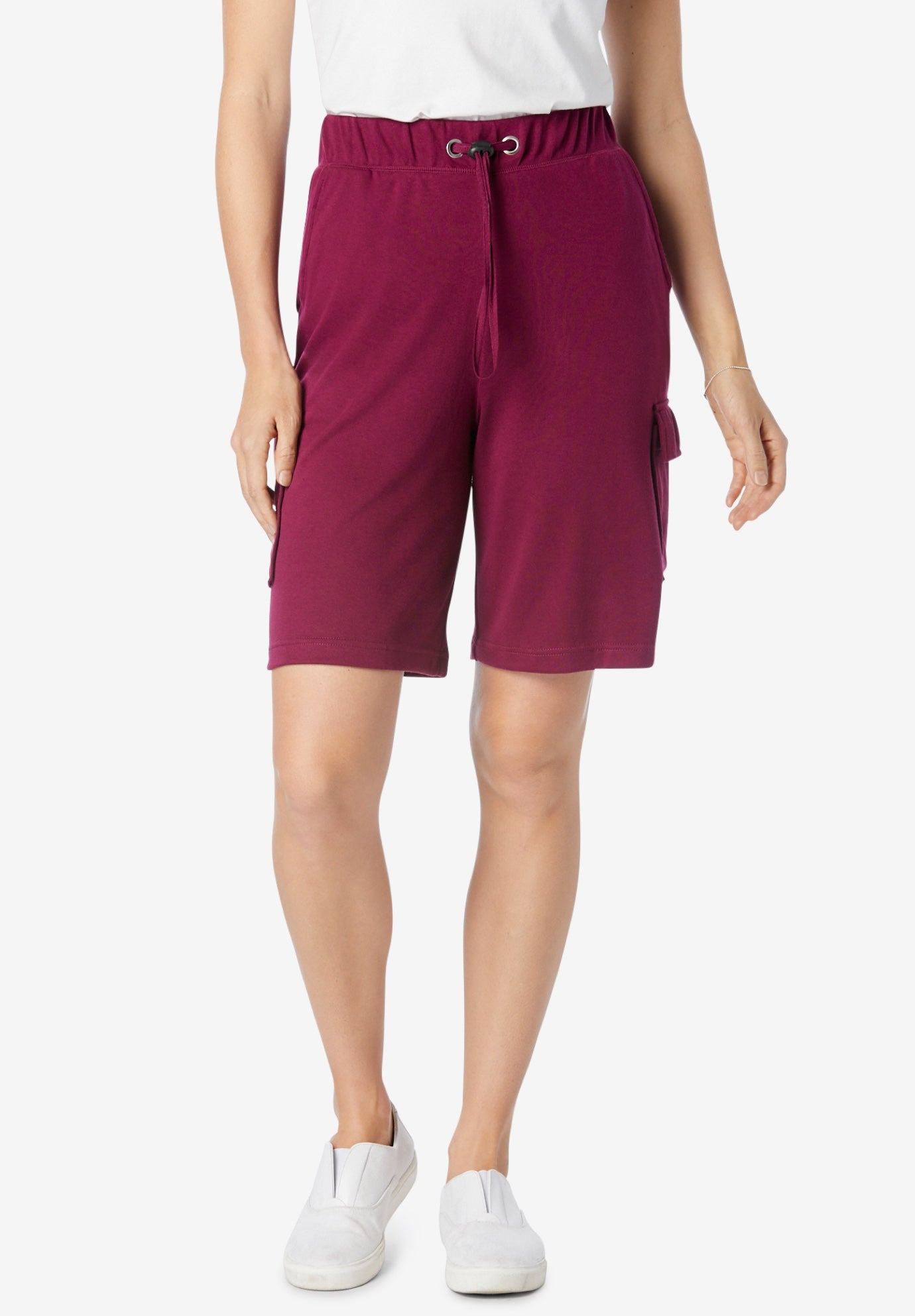 Pull-On Knit Cargo Short | Woman Within