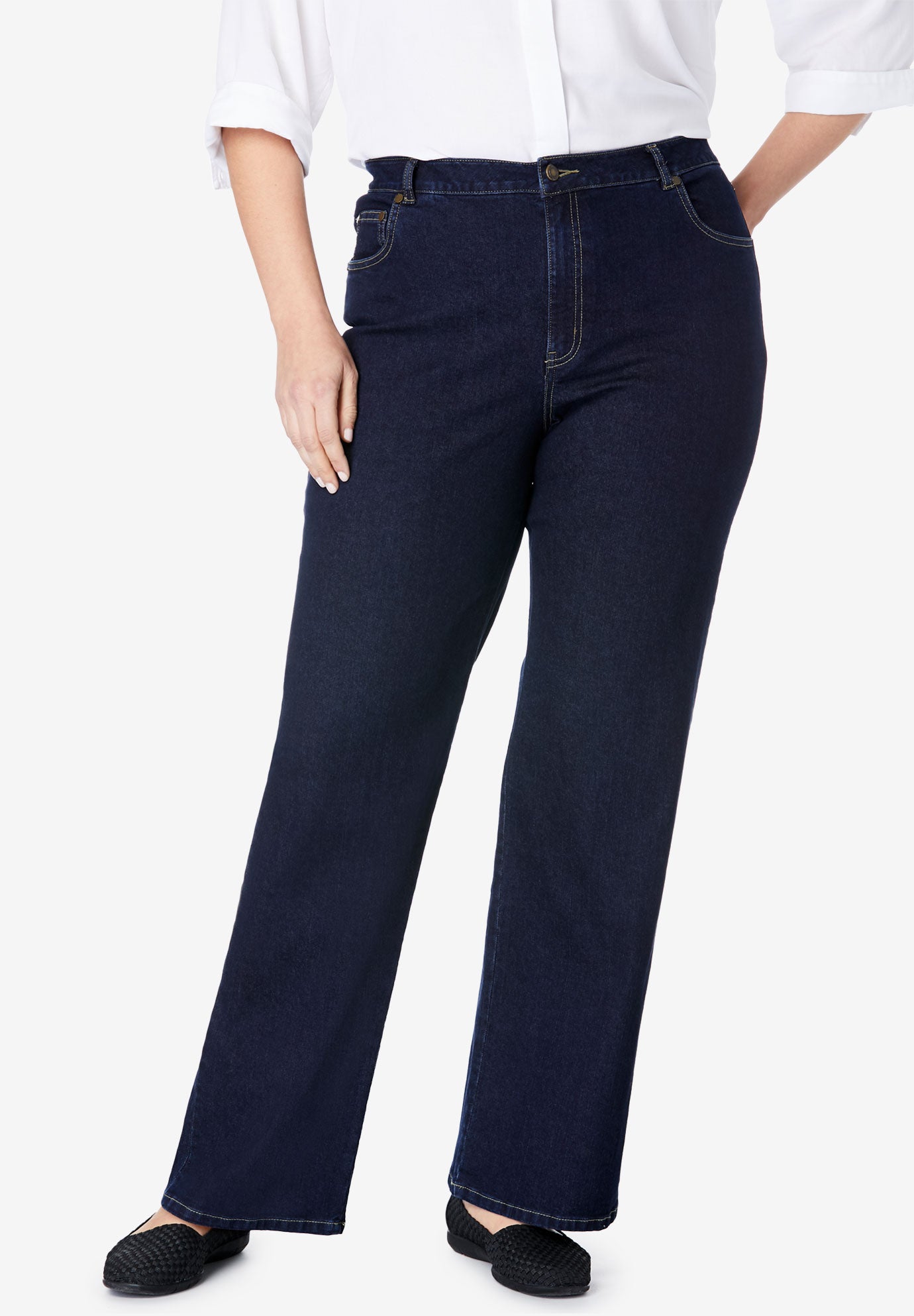 Wide Leg Stretch Jean Plus Size Bootcut And Wide Leg Jeans Woman Within