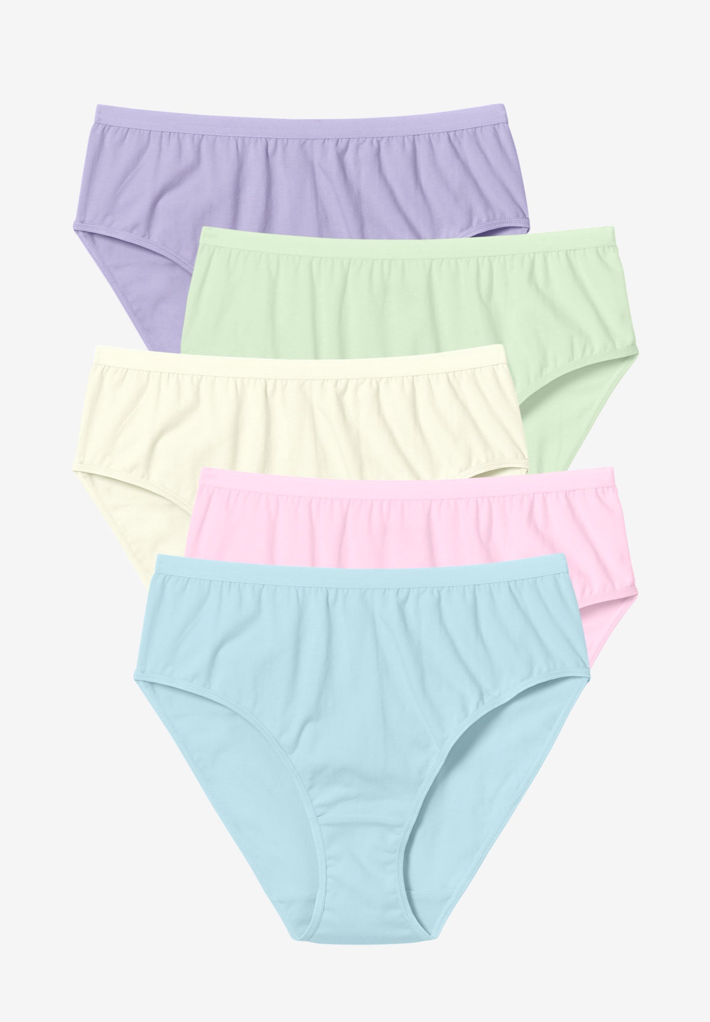 High Rise Cotton Briefs Pack - Hi-Cut Style, Pastel Pack | Woman Within