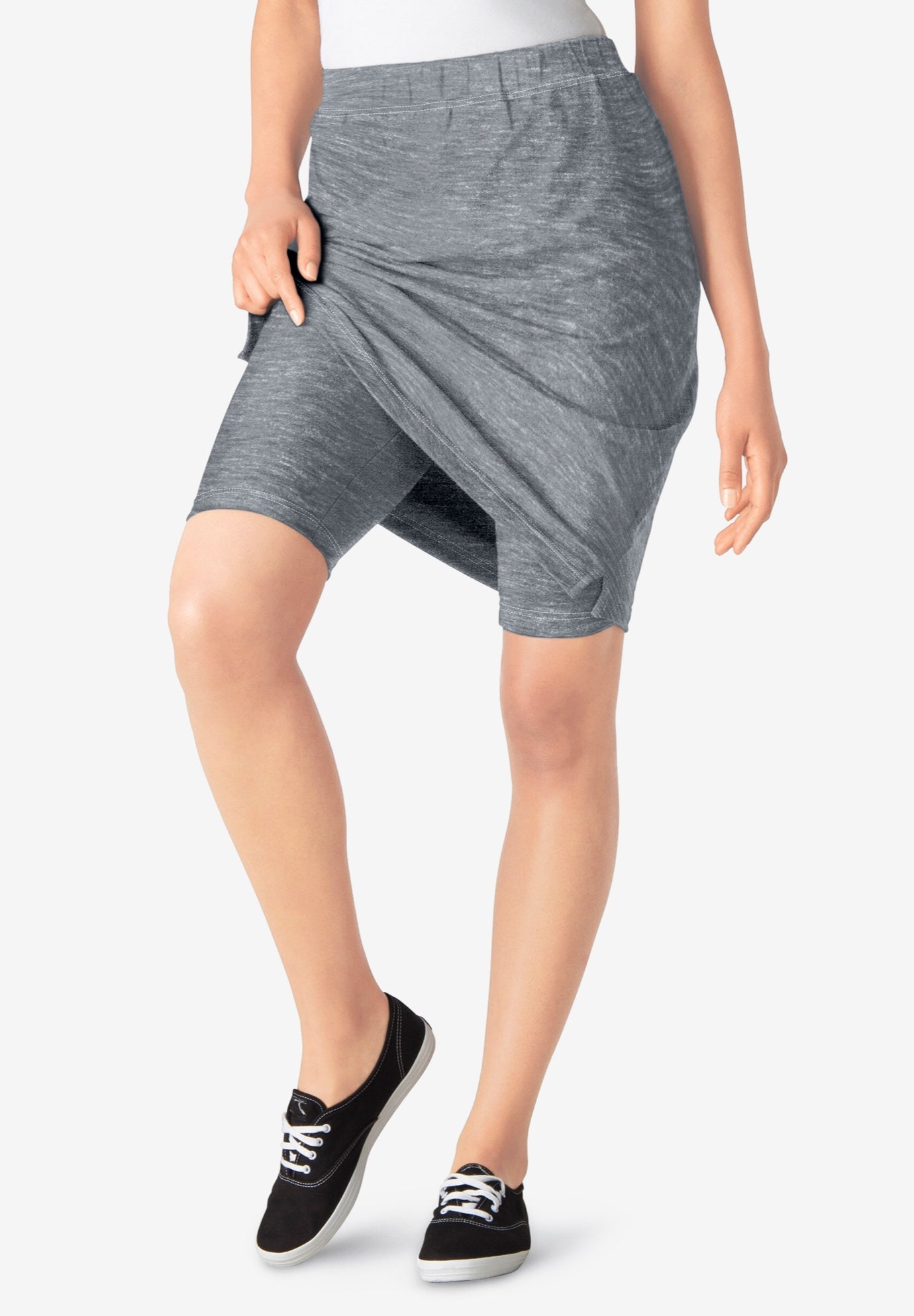 Stretch Cotton Skort| Plus Size Skirts | Woman Within
