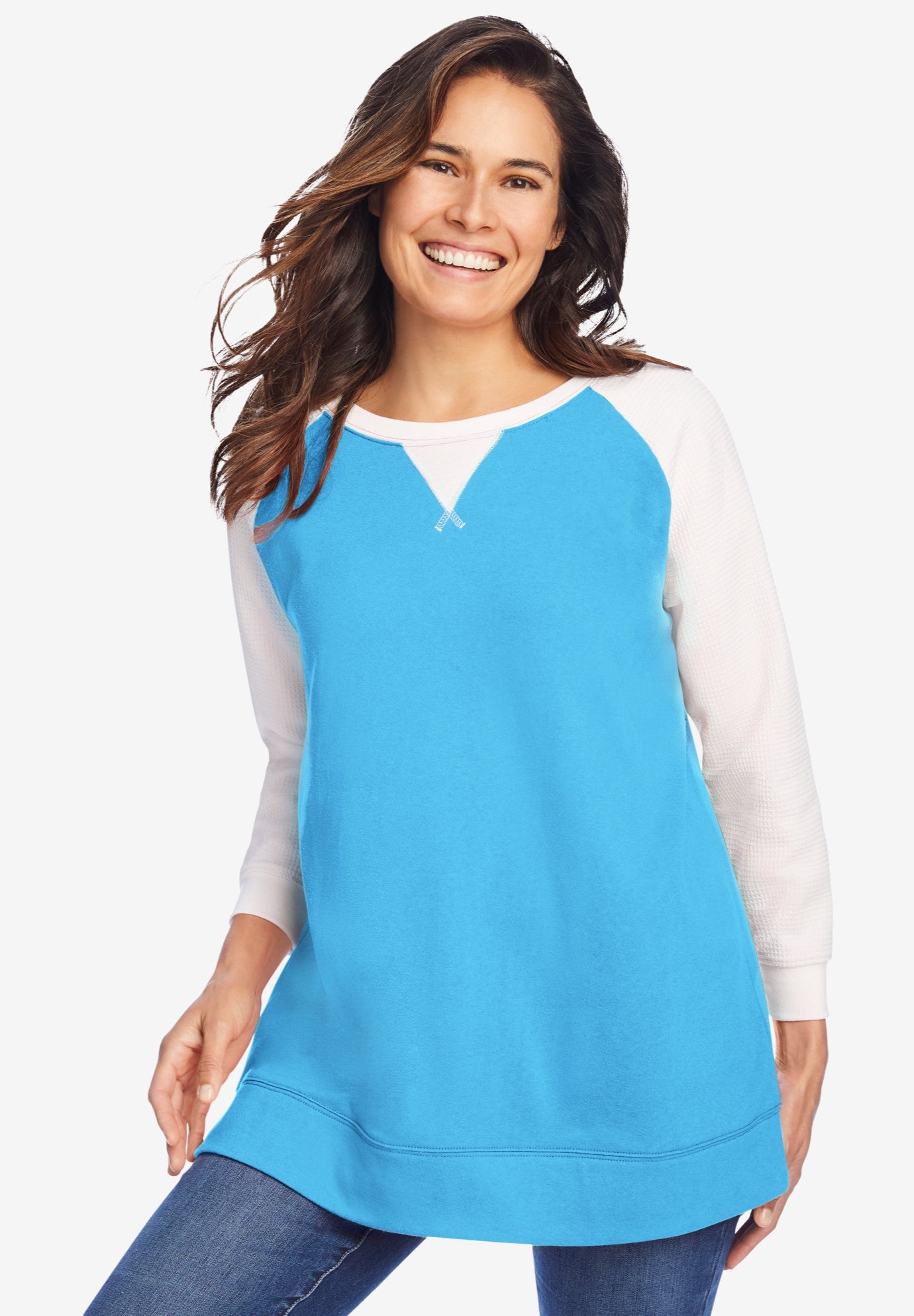 Thermal & Terry Colorblock Tunic | Woman Within