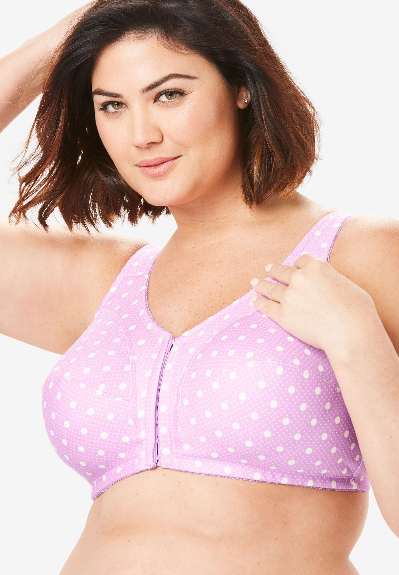 Cotton Front Close Wireless Bra By Comfort Choice® Plus Size Intimates