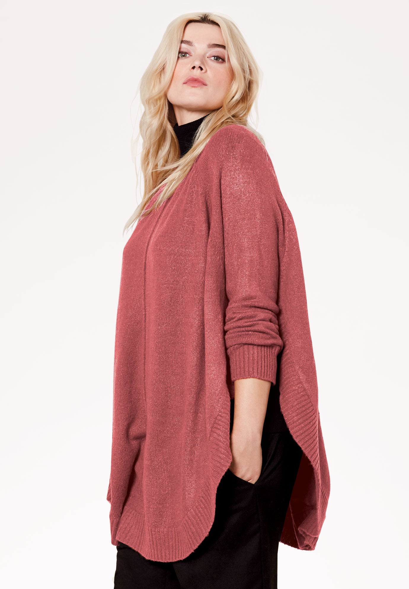 Poncho Sweater By Ellos® Plus Size Tops Woman Within