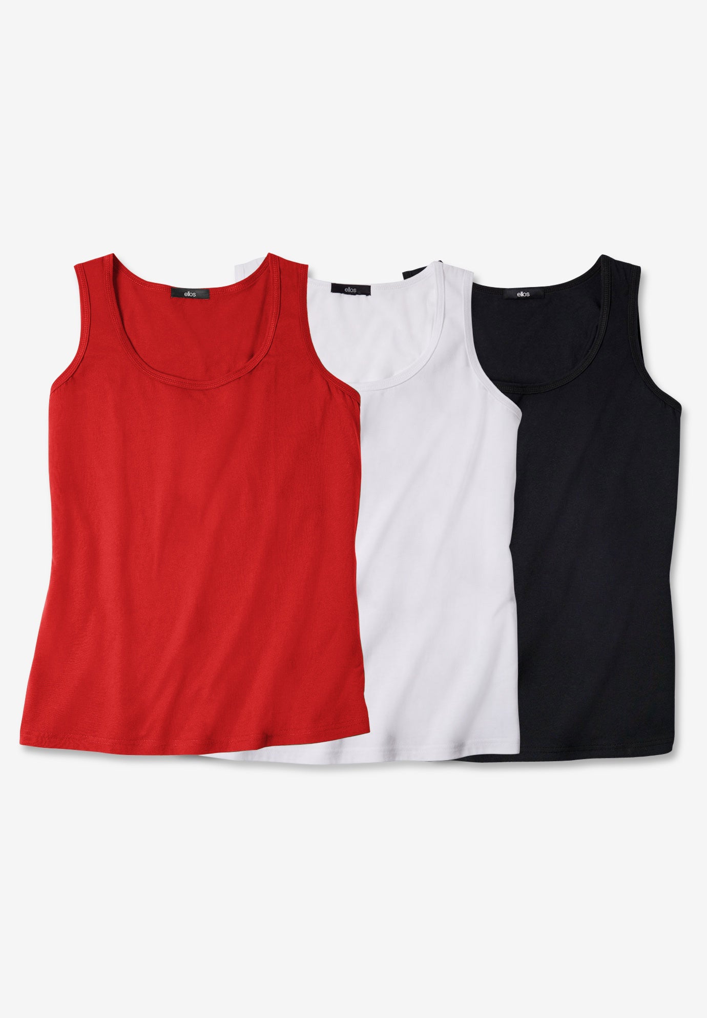 3-Pack Sleeveless Tank Top | Cotton Jersey, Chili Red Pack | Woman Within